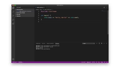 c hello world