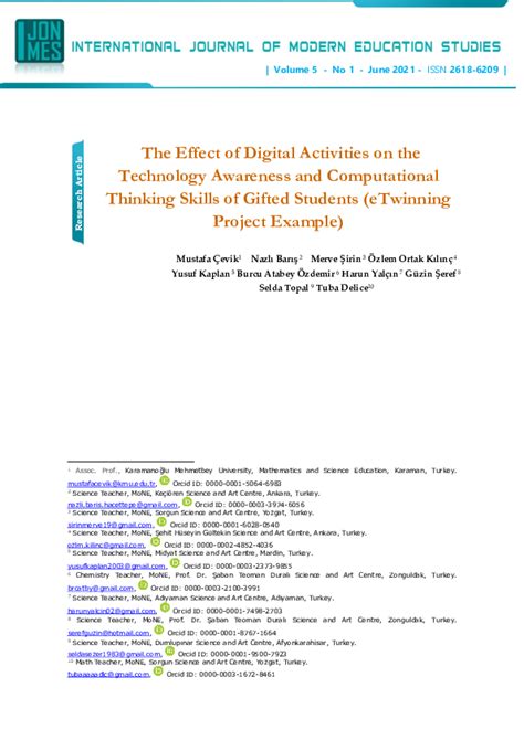Pdf The Effect Of Digital Activities On The Technology Awareness And