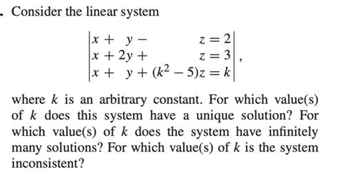 Solved Consider the linear system | Chegg.com