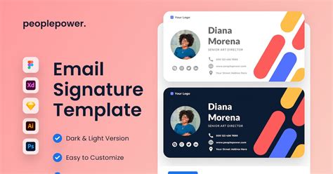 Шаблон подписи электронной почты Наборы Ux и Ui Веб сайты Включая просто и эл адрес Envato