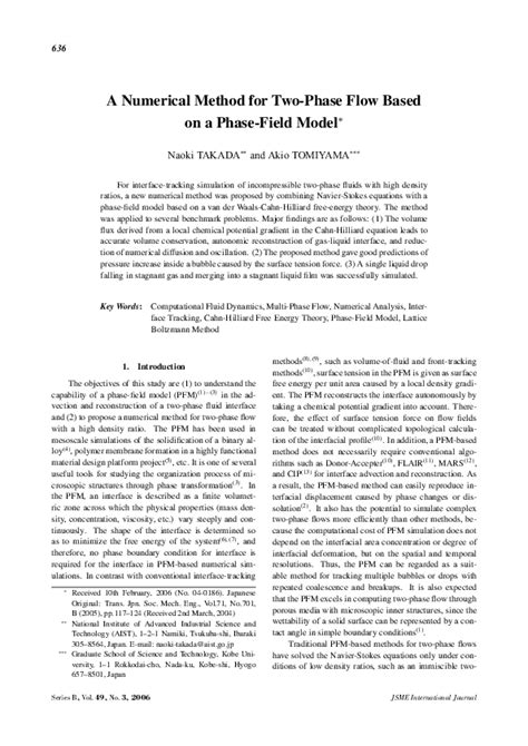 Pdf A Numerical Method For Two Phase Flow Based On A Phase Field Model