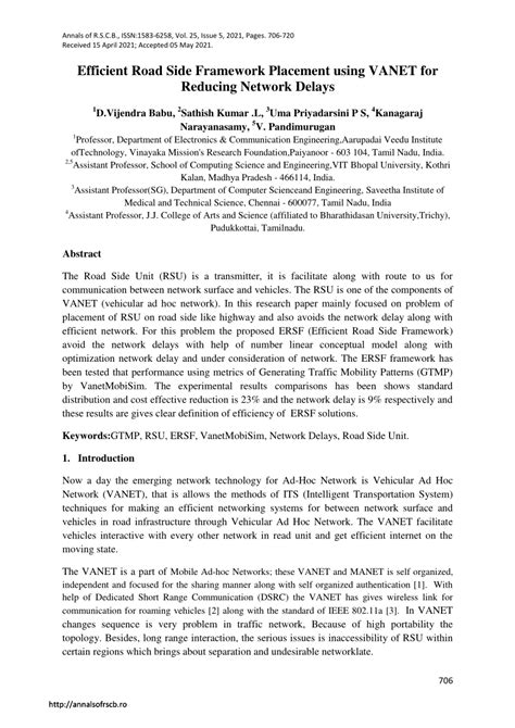 Pdf Efficient Road Side Framework Placement Using Vanet For Reducing Network Delays