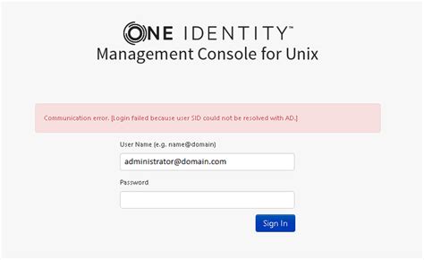 communication error [login failed because user sid could not be