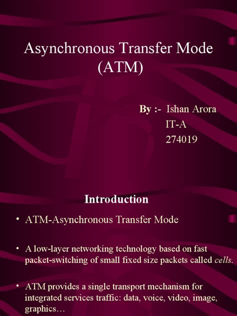 Asynchronous Transfer Mode Atm By Ishan Arora It A 274019 Pdf Asynchronous Transfer