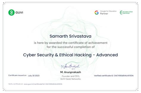 Samarth Srivastava On Linkedin Excited To Announce That Ive Successfully Achieved My