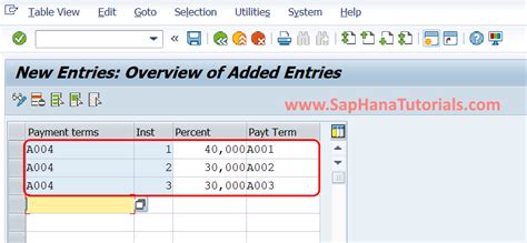 Installment Payment Terms In Sap S4 Hana Sap Hana Tutorials