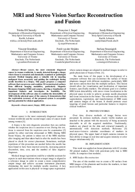 Pdf Mri And Stereo Vision Surface Reconstruction And Fusion