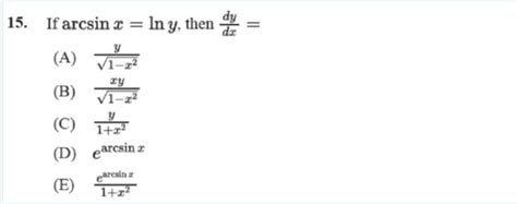 solved if arcsinx lny ﻿then