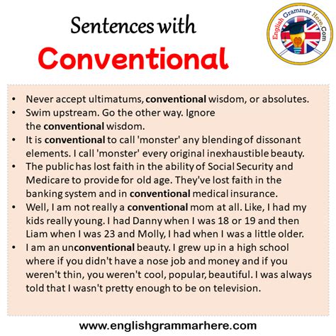 Sentences With Conventional Conventional In A Sentence In English