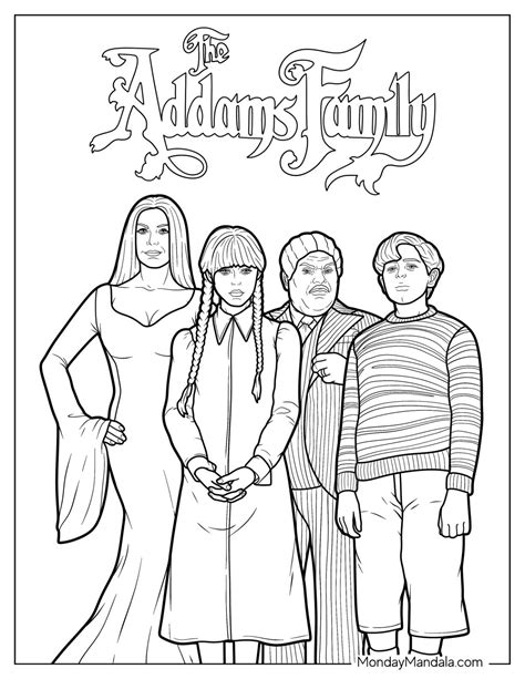 Wednesday Addams Coloring Pictures Printable