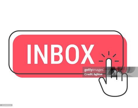 Inbox Click Button With Hand Cursor On White Background High Res Vector
