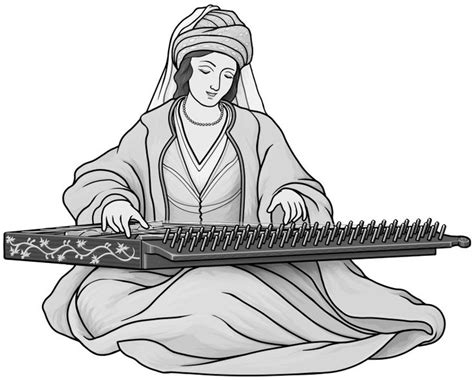 Qanun Kanun Grayscale Images Inzad Instrument Pictures Inzad