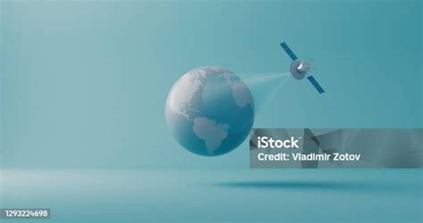 태양 전지판이 있는 위성 위를 도는 현대 흑백 3d 그림 Gps 또는 셀룰러 신호 기상학에 대한 스톡 사진 및 기타 이미지 기상학 레이더 0명 Istock