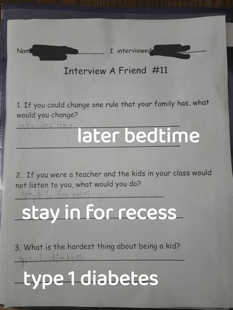 1st Grade Classmate Interview Broke My Heart 💔 Rdiabetest1