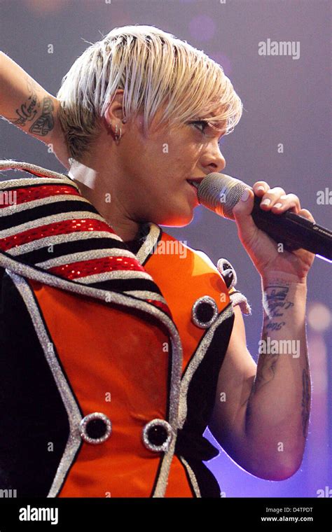 Us Singer Pink Performs At A Concert In The Festhalle In Frankfurt Main