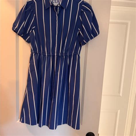 J Crew Dresses J Crew Blue And White Striped Casual Dress Poshmark