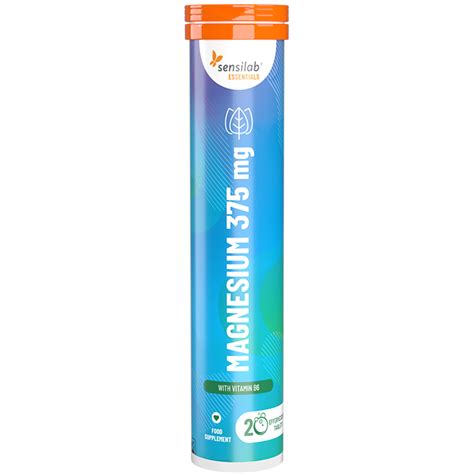 Essentials Magnezij 375mg - vegansko, 20 šumečih tablet| Sensilab