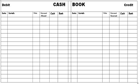Cash Book Template Free Download