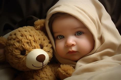 Premium Photo Cute Baby With Toys Ai Generated