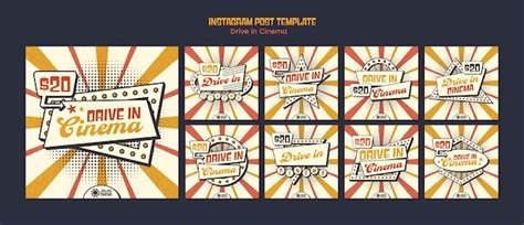 시네마 인스 타 그램 포스트 템플릿에서 드라이브 무료 Psd 파일