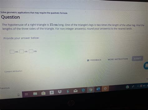 Solved Solve Geometric Applications That May Require The