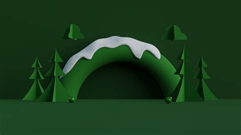 미드나잇 그린 배경에 기하학적 모양이 있는 최소한의 장면입니다 메리 크리스마스와 행복한 새해 프리젠 테이션3d 렌더링 일러스트