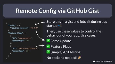 Remote Config Via GitHub Gist