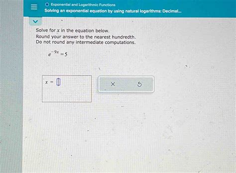solved exponential and logarithmic functions solving an exponential equation by using natural
