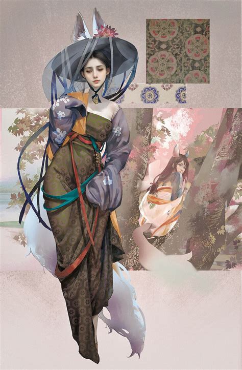 Flower Kitsune Korean Kitsune Chinese Kitsune Character Design