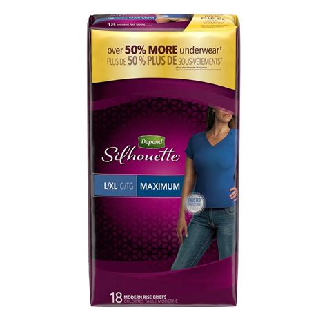 Depend Silhouette Incontinence Underwear For Women Maximum Absorbency L