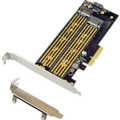 Pcie X4 M2 Key Nmve Ssd Adapt Ngff M Key B Dual Interface Azertynl