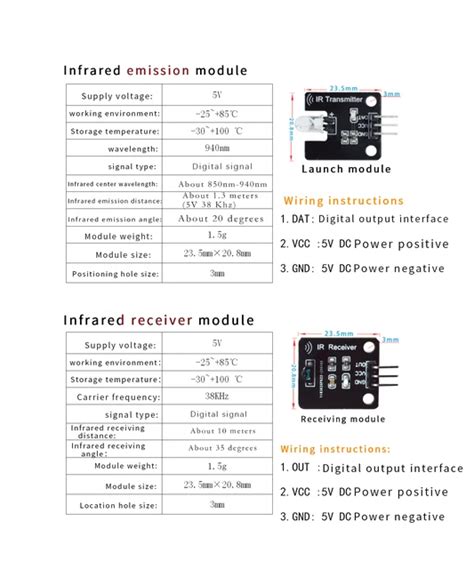 Ir Remote Complete Set Ir Infrared Transmitter Module Ir Remotedigital Khz Infrared Receiver