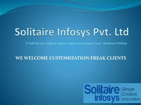 Solitaire Infosys Inc Web Development Marketing Consultant Web