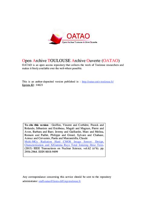 Pdf Multi Mgy Radiation Hard Cmos Image Sensor Design