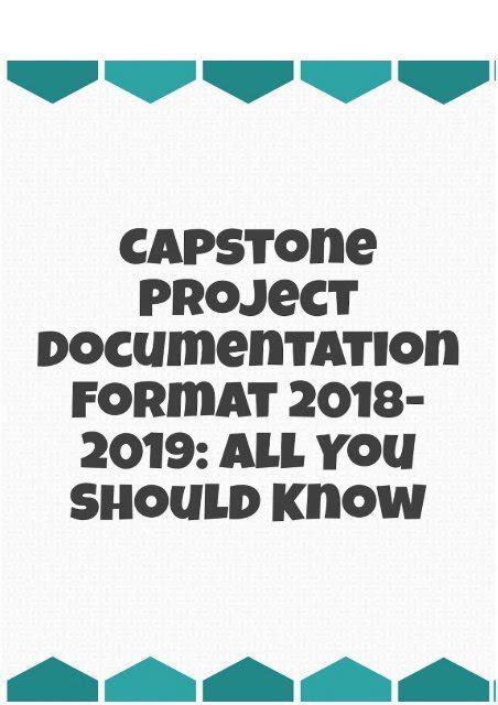 Capstone Project Documentation Format 2018 2019 All You Should Know