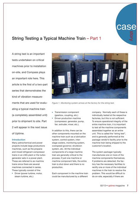 Pdf String Testing A Typical Machine Train Part 1 · Typical String