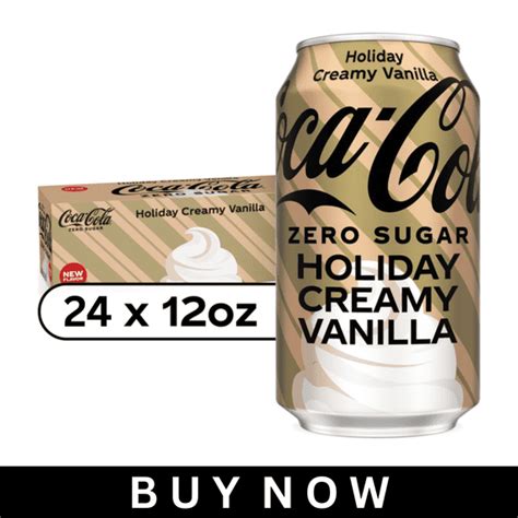 Coca Cola Zero Sugar Holiday Creamy Vanilla Soda 24 Pack 12 Fl Oz