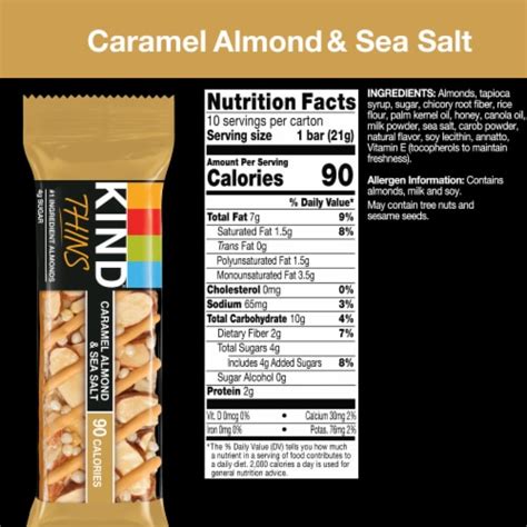Kind Thins Caramel Almond And Sea Salt Nut Bars 10 Ct King Soopers