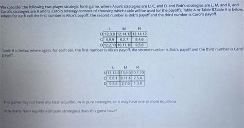 Solved We Consider The Following Two Player Strategic Form