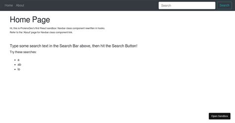 React Hooks Navbar Search With Routing And Bootstrap Codesandbox
