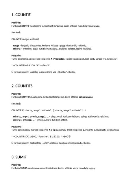 Excel4 Sumif Countif Averageif9 1 Pdf