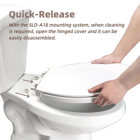 Round Toilet Seat Slow Close Quick Release Hinges