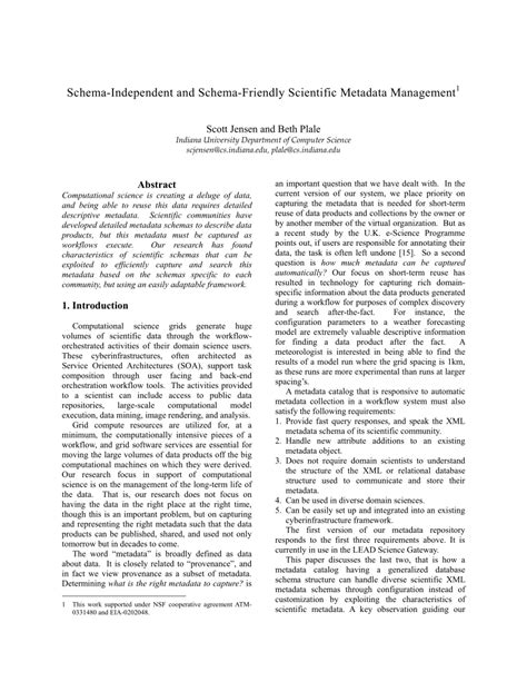 pdf schema independent and schema friendly scientific metadata management