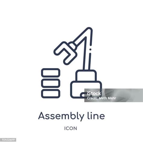 산업 개요 컬렉션의 선형 어셈블리 라인 아이콘 얇은 라인 조립 라인 아이콘 흰색 배경에 고립입니다 조립 라인 유행 그림 0명에 대한 스톡 벡터 아트 및 기타 이미지 Istock