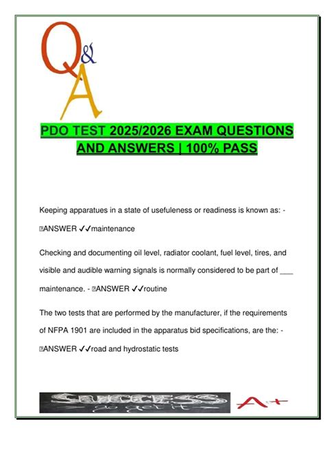 Pdo Theory Test Pdo 101 20252026 40 Verified Questions On Hse