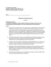 Billing And Coding Assignment Docx Pdf St Catherine University Professor Ambria Crusan PhD