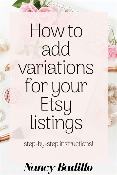 How To Add Variations For Your Etsy Listings Nancy Badillo