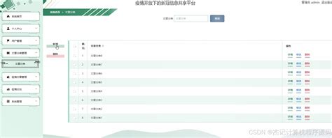 【开题报告】基于springboot vue疫情开放下的新冠信息共享平台（程序 源码 论文 计算机毕业设计 csdn博客