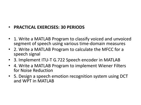 Speech Processing Lab Syllabuspptx Digital Audio Computer Software