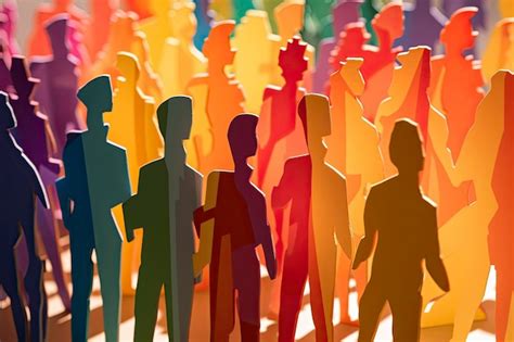 Premium Ai Image Photo Of Paper Cutout Figures In A Row Gay Pride Generative Ai